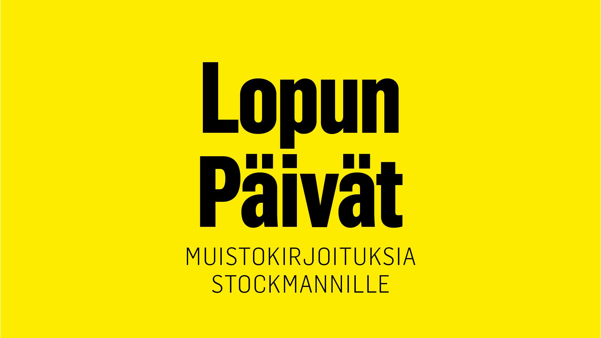 Stockmann, sinä olet nähnyt kaiken | Hullut päivät ovat ohi | Image